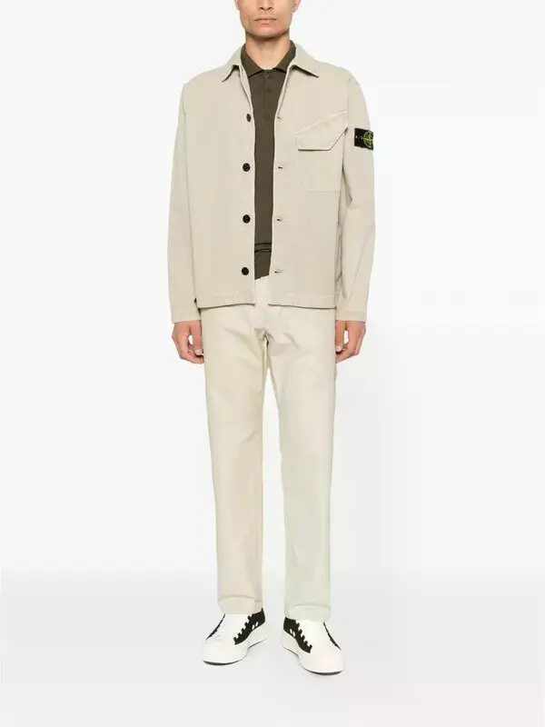 Stone Island Logo-patch Chest-pocket Shirt Jacket