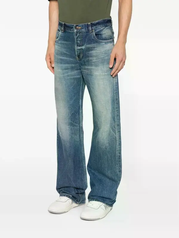 Alexander McQueen Button-fastening Faded Jeans