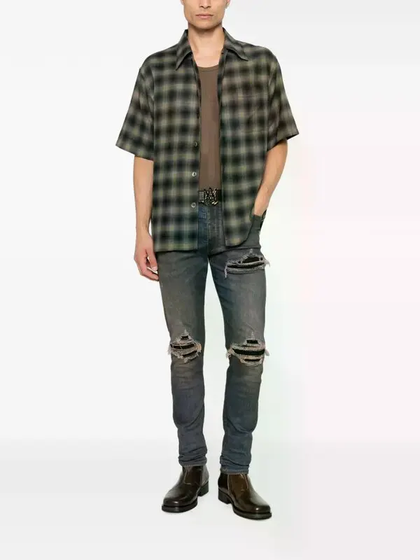 Amiri Ultrasuede Mx1 Distressed Slim-fit Jeans