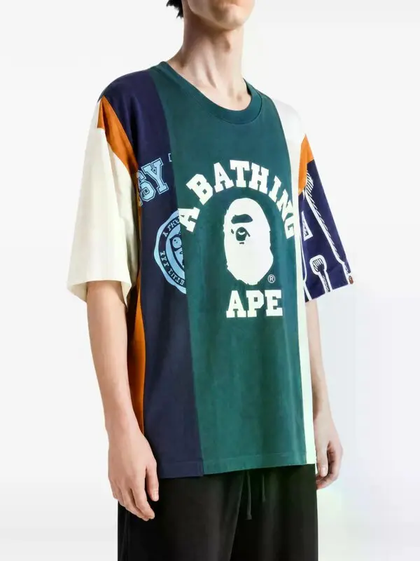 A BATHING APE Logo-print Panelled T-shirt