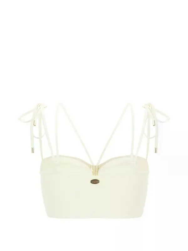 MAISON ANAMI Ruched Detail Bikini Top - Neutrals