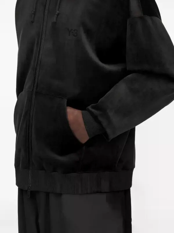 Y3 Velvet Zip-up Hoodie