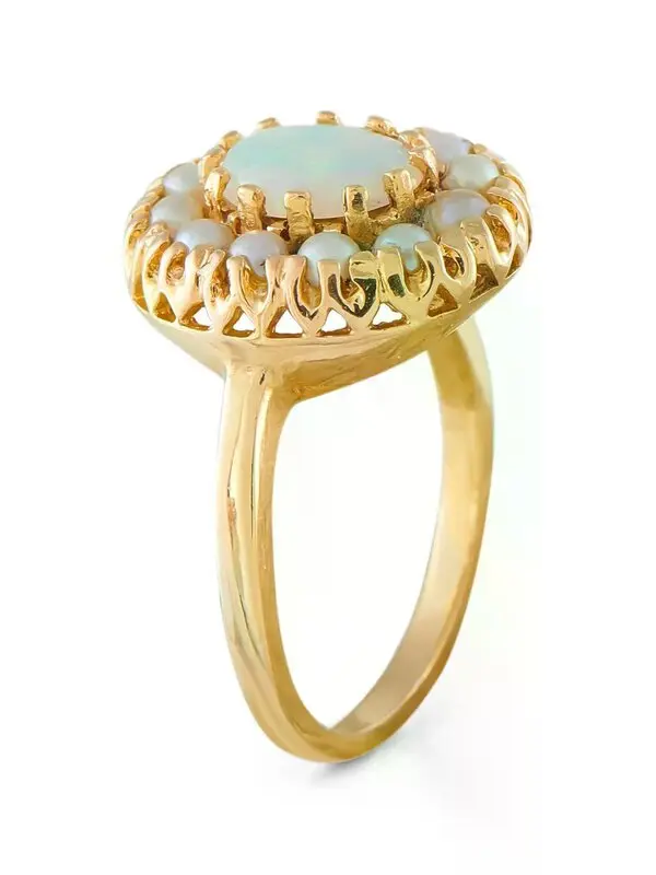LB EXCLUSIVE 14k Yellow Opal And Pearl Ring