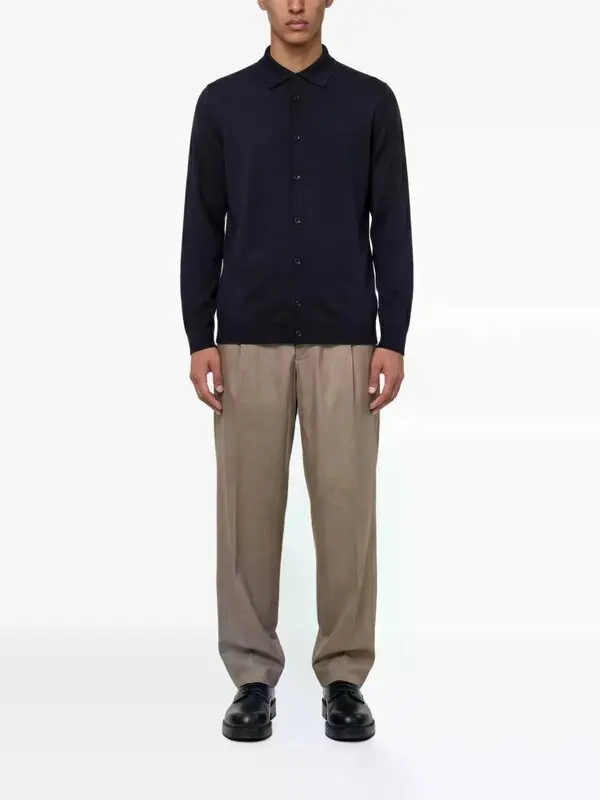 LARDINI Long-sleeve Buttoned Shirt - Blue