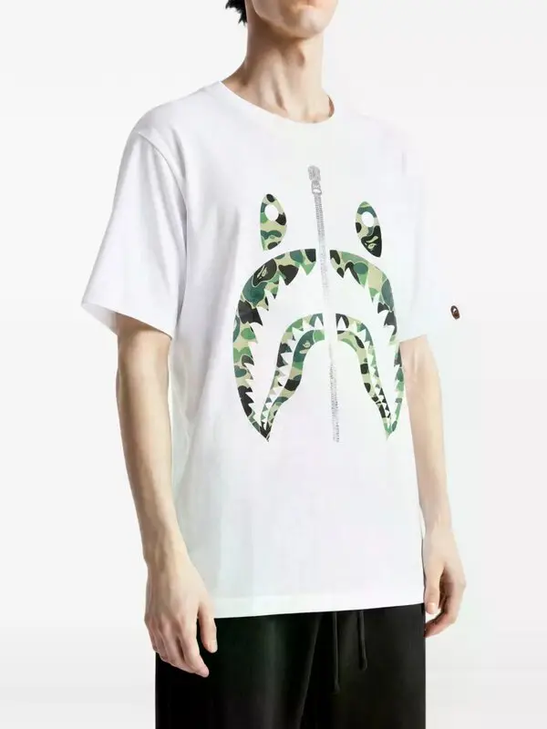 A BATHING APE Shark Camo-print T-shirt - White