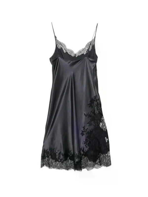 Carine Gilson Lace-trim Silk Nightdress