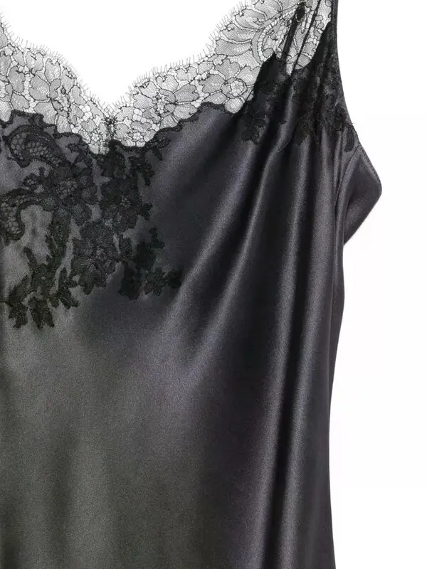 Carine Gilson Lace-trim Silk Nightdress