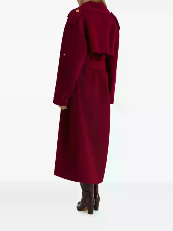 Alberta Ferretti Double-breasted Belted Wool Coat