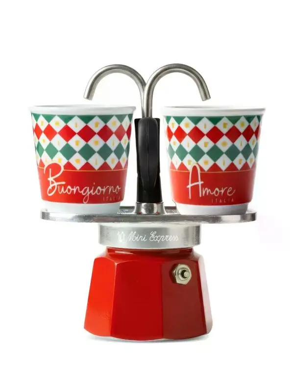 BIALETTI Mini Express Damier Espresso Set - Red