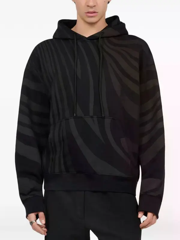 Roberto Cavalli Zebra-print Hoodie - Black