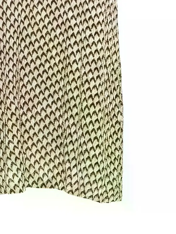 ODEEH Geometric Print Pussy-bow Midi Dress