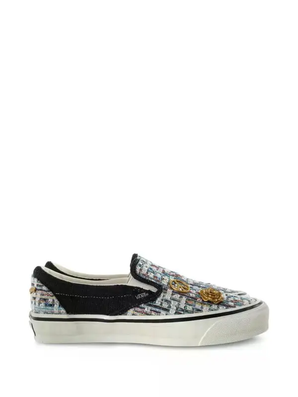 VANS Tweed Charm-embellished Slip-on Sneakers - White