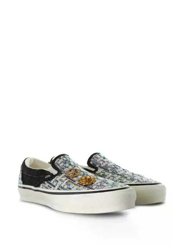 VANS Tweed Charm-embellished Slip-on Sneakers
