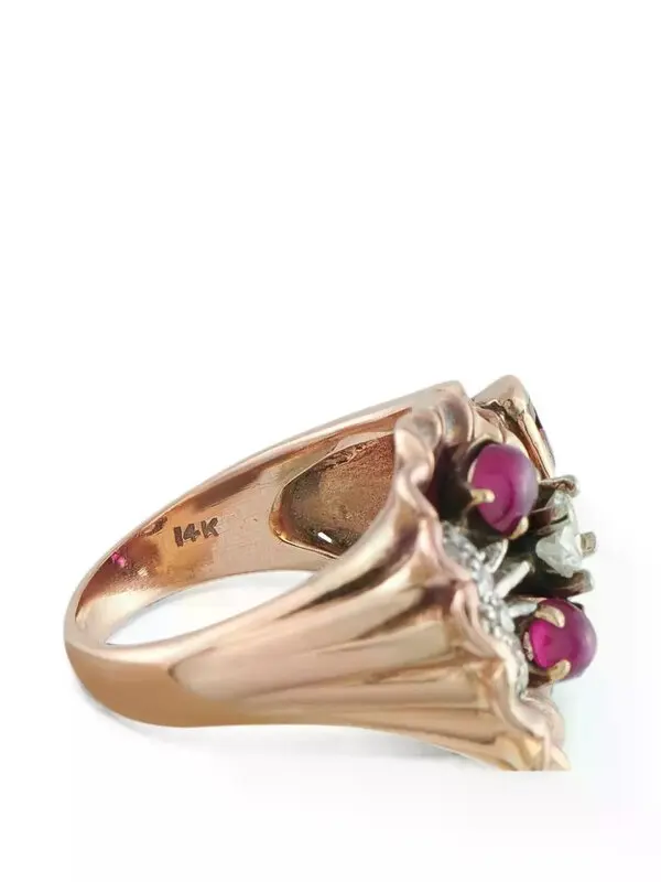 LB EXCLUSIVE 14k Rose Gold Ruby And Diamond Ring - Pink