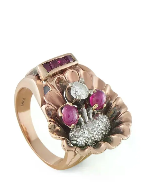 LB EXCLUSIVE 14k Rose Gold Ruby And Diamond Ring