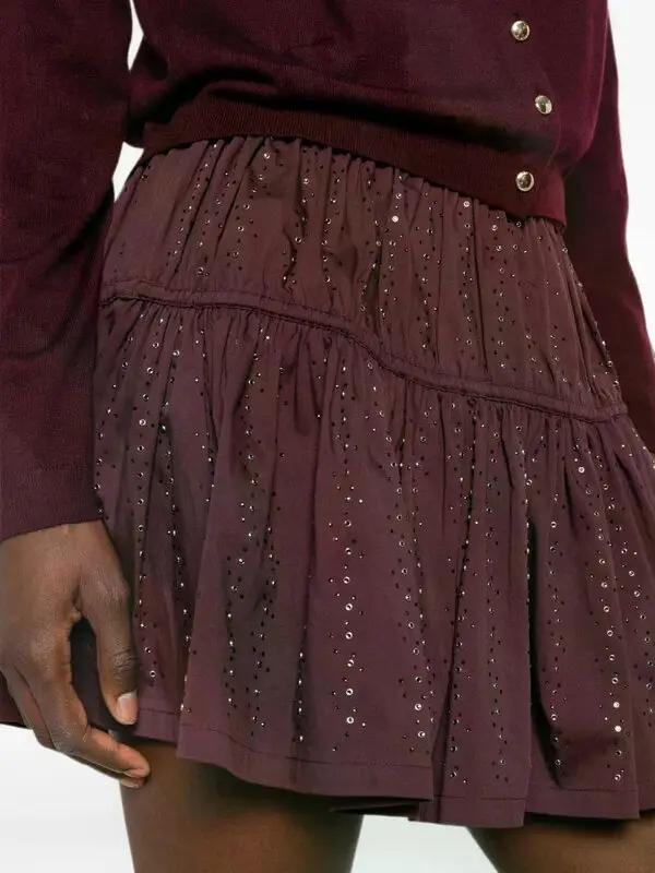 Maje Sequin-embellished Ruffled Mini Skirt