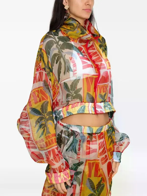 AMIR SLAMA Graphic-print Cropped Jacket