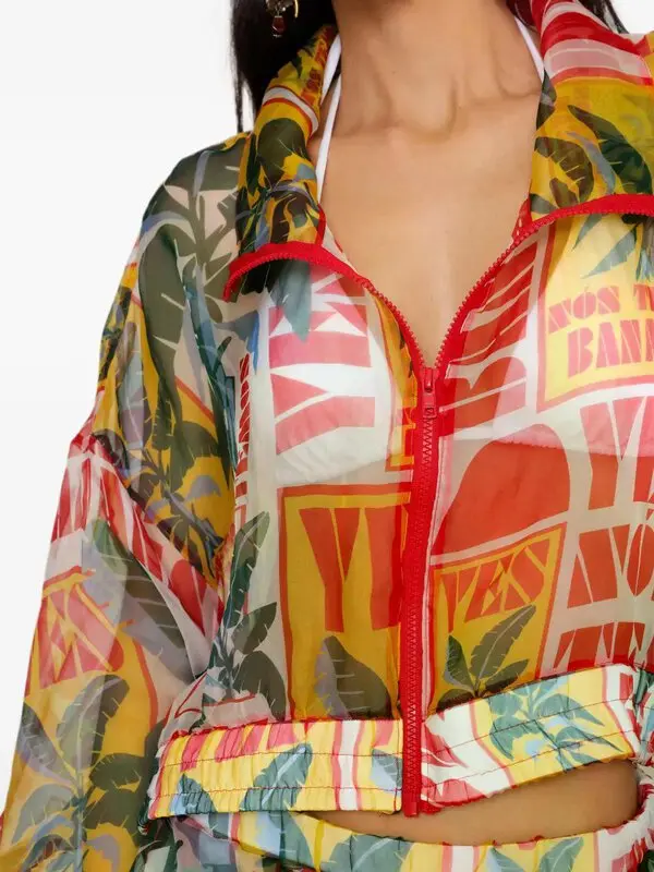 AMIR SLAMA Graphic-print Cropped Jacket