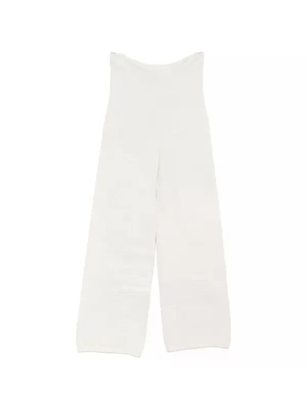 Liviana Conti Ribbed-knit Wide-leg Trousers - Neutrals