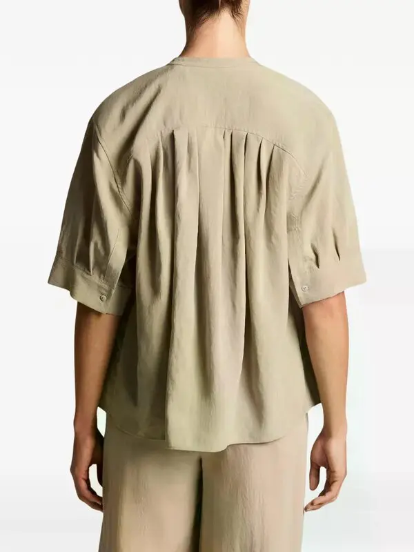 Vince Pleated Short-sleeve Blouse