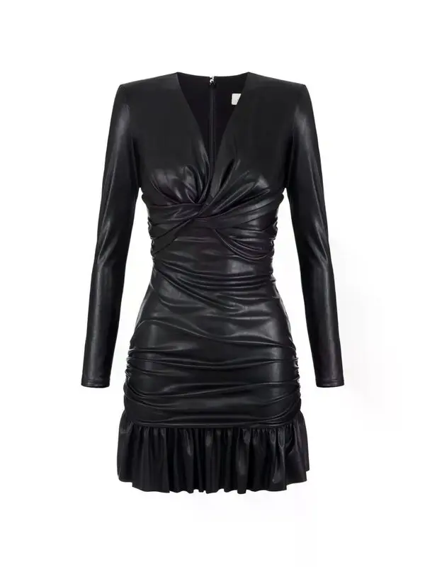 Elisabetta Franchi Faux-leather Mini Dress - Black