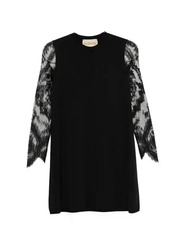 Valentino Garavani Lace-sleeve Mini Dress