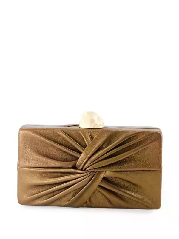 Cult Gaia Lisse Knotted Leather Clutch Bag - Brown