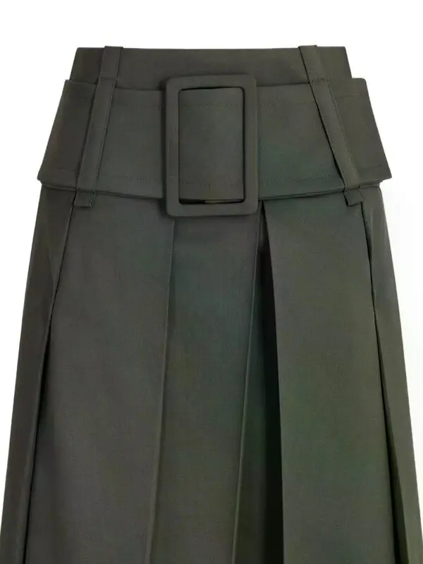 PATOU Belted Pleated Midi Skirt