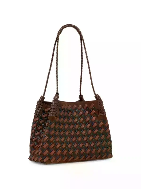 Etro Small Libra Tote Bag In Suede And Woven Leather
