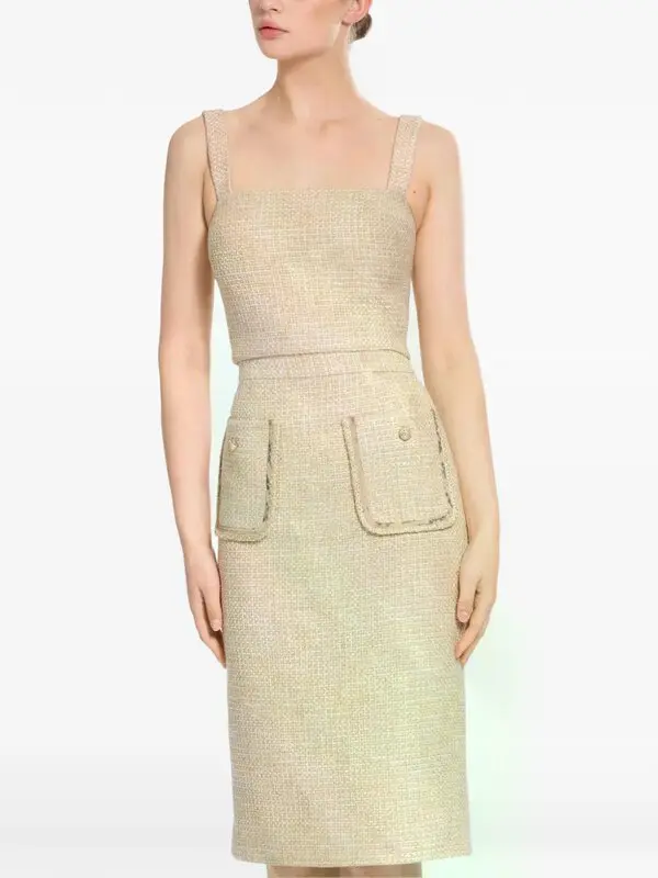 Elie Saab Tweed Cropped Top