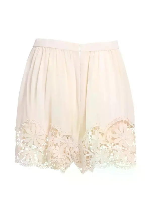 Elie Saab Macramé Silk Shorts