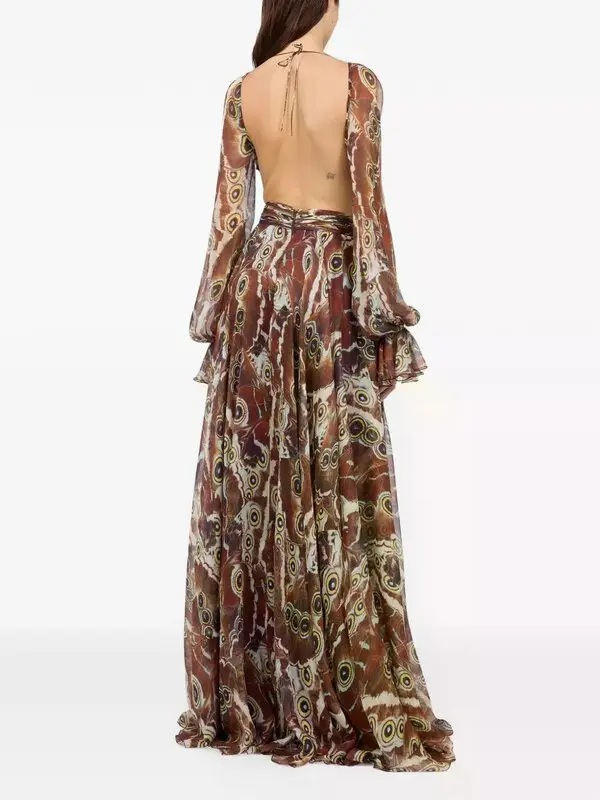 Roberto Cavalli Butterfly-print Maxi Dress