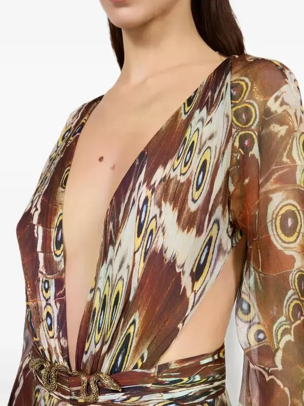 Roberto Cavalli Butterfly-print Maxi Dress