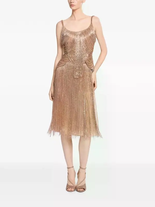 Elie Saab Bead-embroidered Fringed Midi Skirt