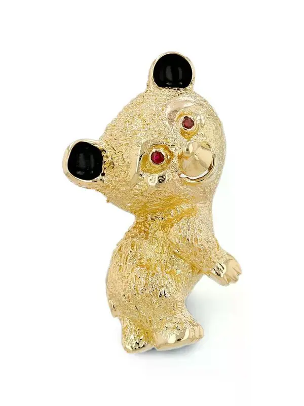 Cartier 1960s Ruby And Enamel Bear Brooch