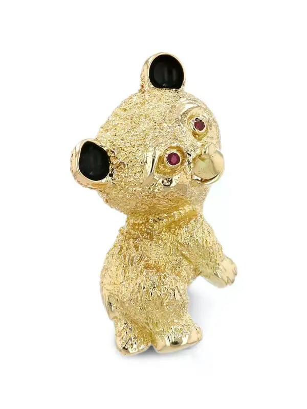 Cartier 1960s Ruby And Enamel Bear Brooch
