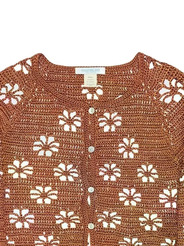 Calle Del Mar Floral Crochet Cardigan
