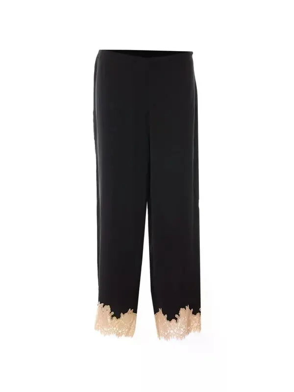 Rixo Marcela Lace-trimmed Trousers - Black