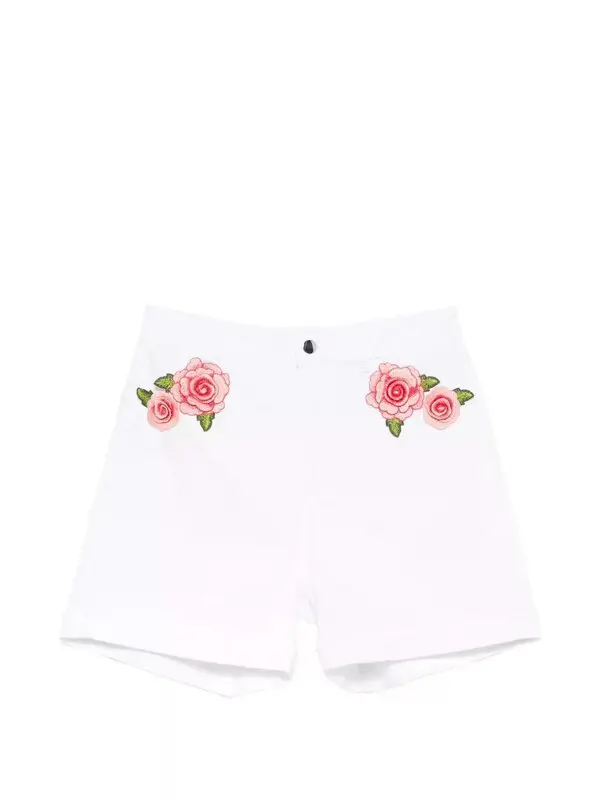 BLUGIRL Floral Patch Shorts - White