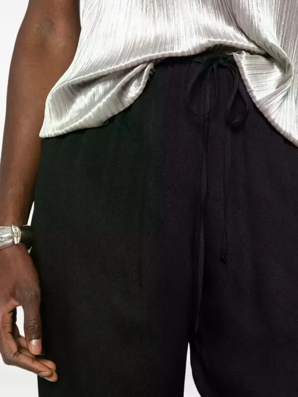 FORTE_FORTE Drawstring Waist Elasticated Cuff Trousers - Black