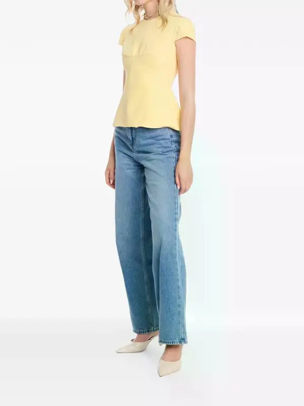 AXEL 113 Icon Peplum Hem Top - Yellow