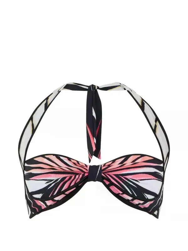 Roberto Cavalli Palm-print Bikini Top