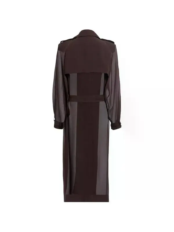 Elie Saab Sheer-panelled Double-breasted Trench Coat