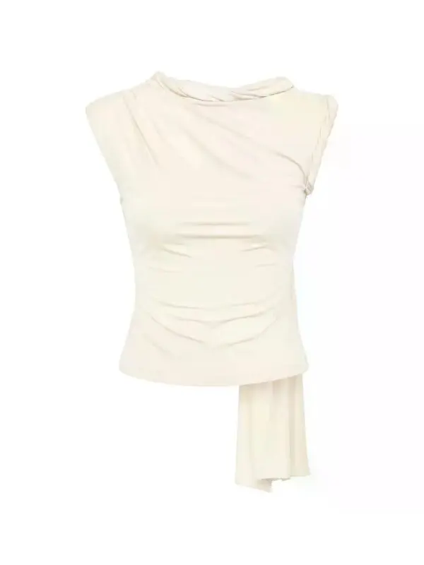 AXEL 113 Tiana Twisted Draped Top - Neutrals