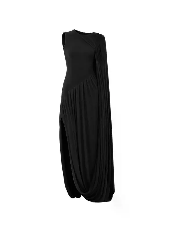 AXEL 113 Valentina Draped Asymmetric Floor Length Dress