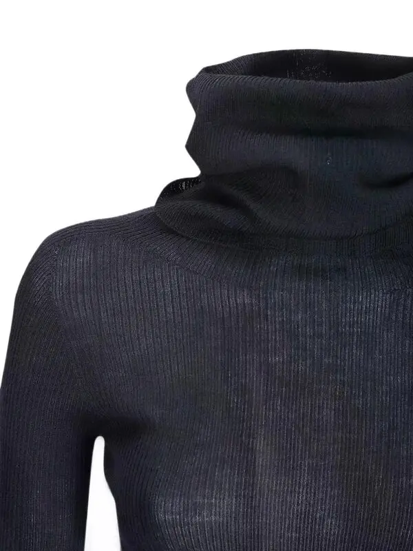 Rick Owens Ls Tube Ribbed-knit Roll-neck Sweater