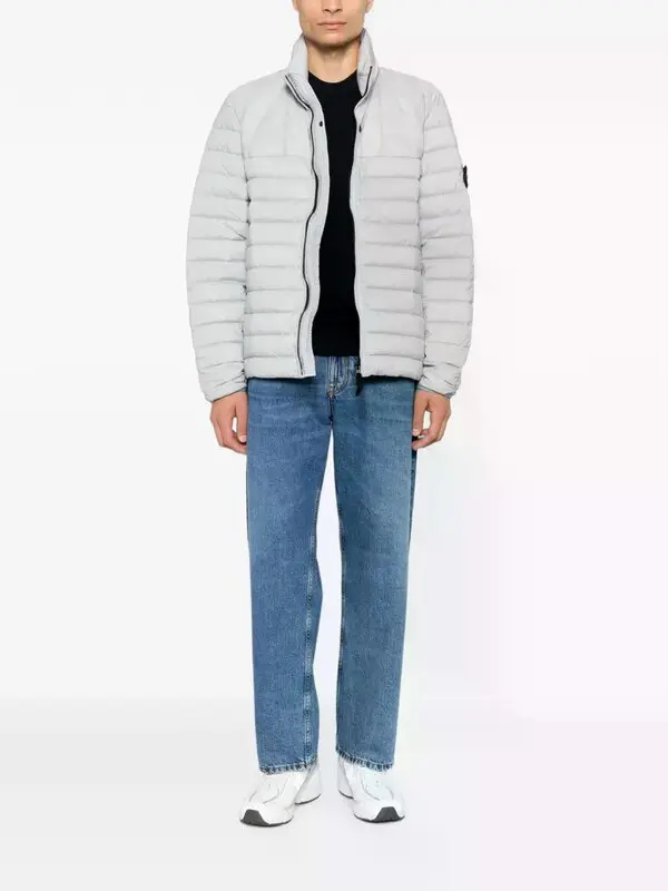 Stone Island Logo Patch Wool Sweater - Blue