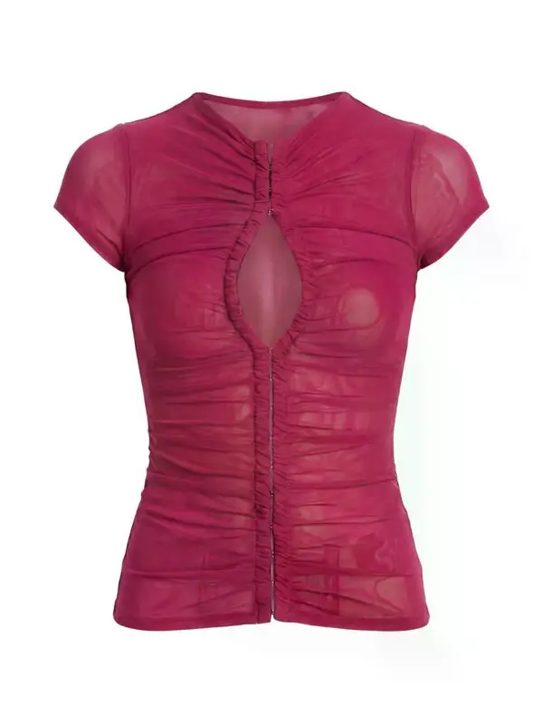 AXEL 113 Gia Ruched Cut-out T-shirt - Pink