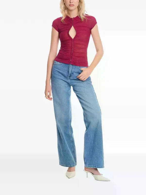 AXEL 113 Gia Ruched Cut-out T-shirt