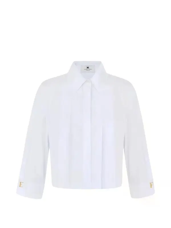 Elisabetta Franchi Cropped Pintuck Shirt - White